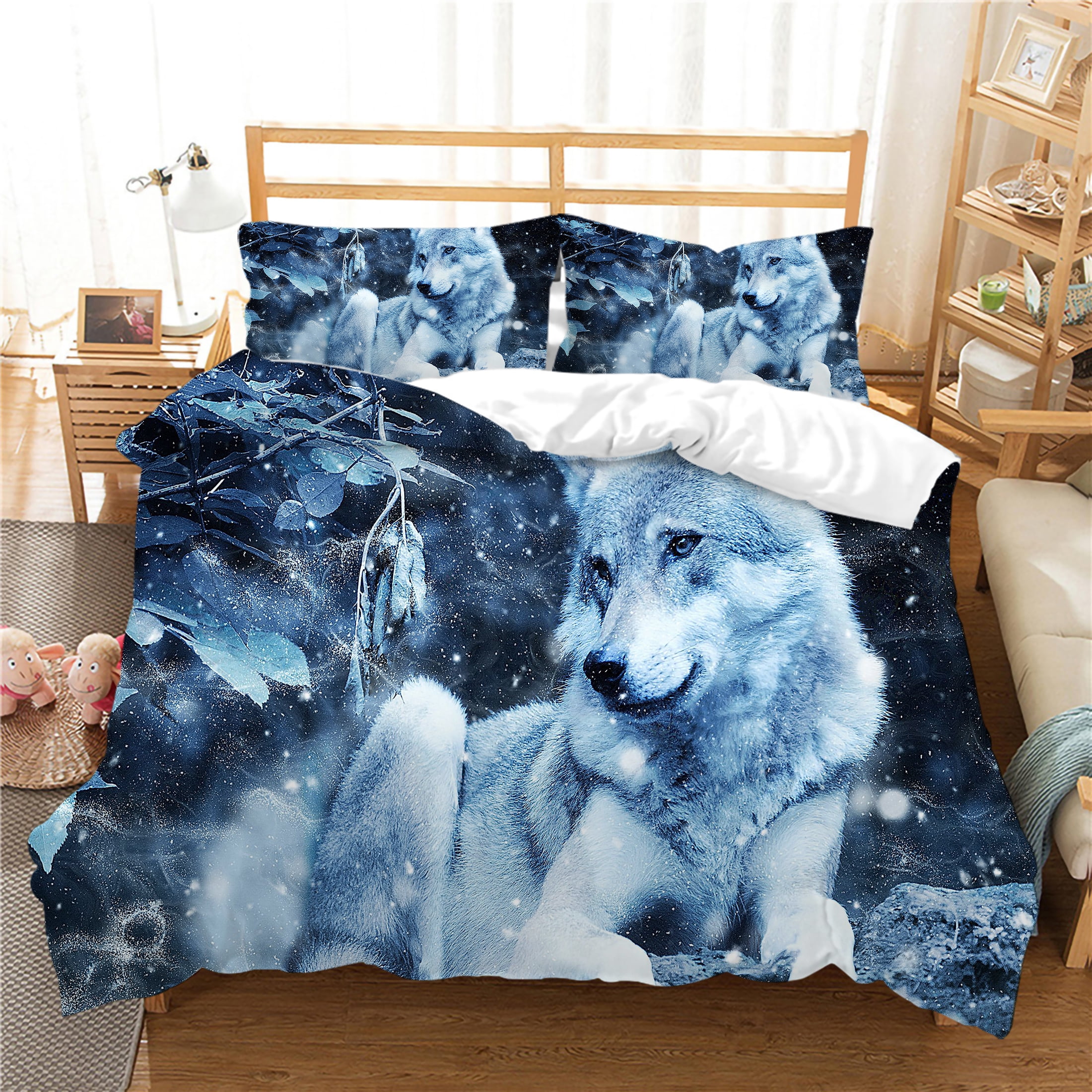 Comforter Covers Unique Design Bedding Cover Suit 3D Wolf Printed Duvet ...