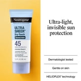 Neutrogena Ultra Sheer Sunscreen SPF 45 Body Sunscreen Lotion, Travel ...