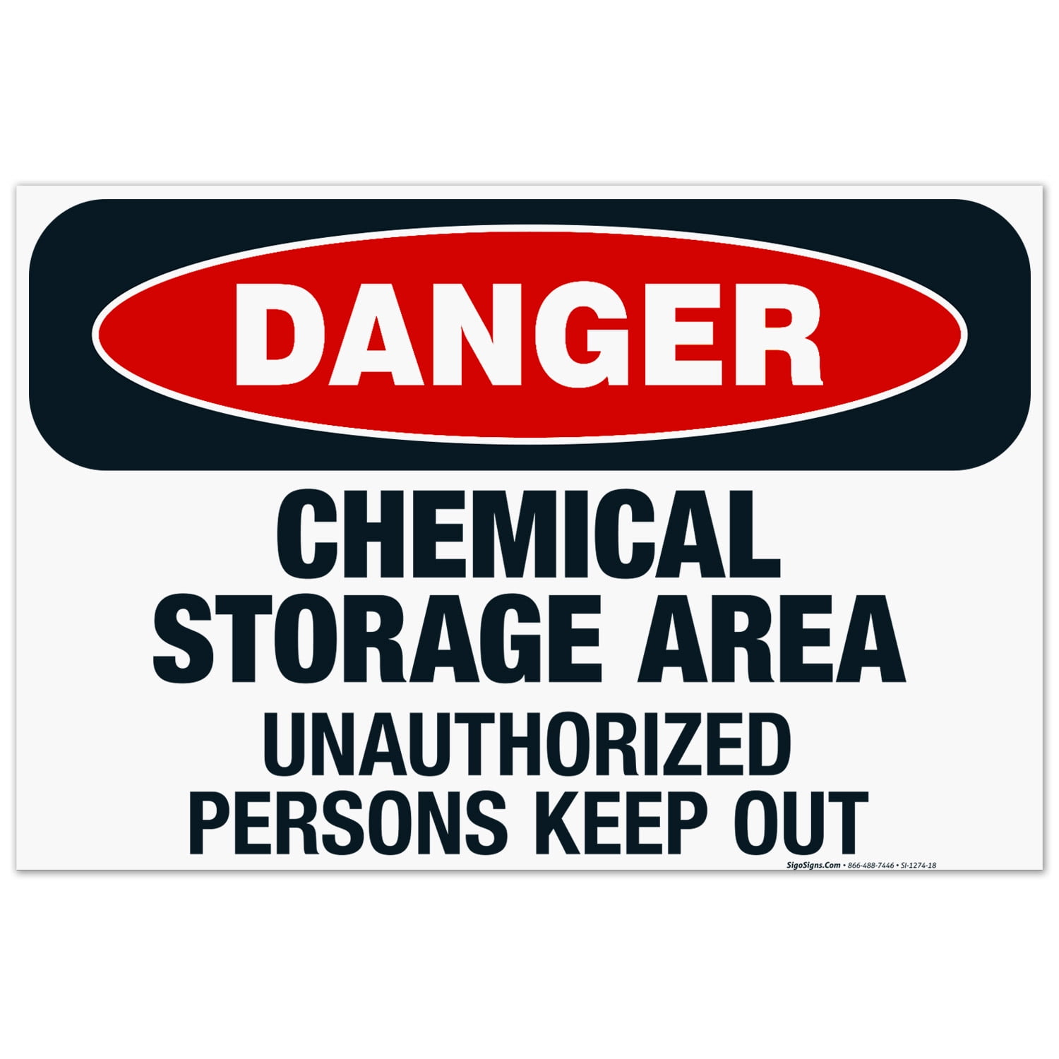 Danger Chemical Storage Area Unauthorized Persons Keep Out Sign, OSHA ...