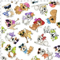 Lilly Craft Multi Color Dog Paw Print on Black Fleece Fabric 58-60 ...
