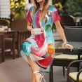 Balery Tropical Flamingo Pool Float Pattern Womens Dresses Loose Short ...