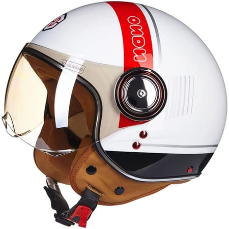 Motorcycle Pilot Helmet DOT/ECE Jet Helmet 3/4 Half Helmet Mofa Moped ...
