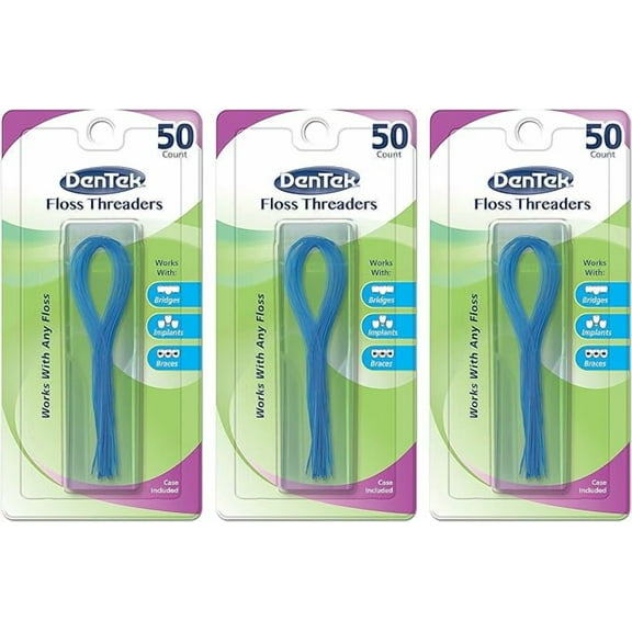 BridgeAid Dental Floss Threaders, 50 Pack, Flexible Gum-Friendly ...