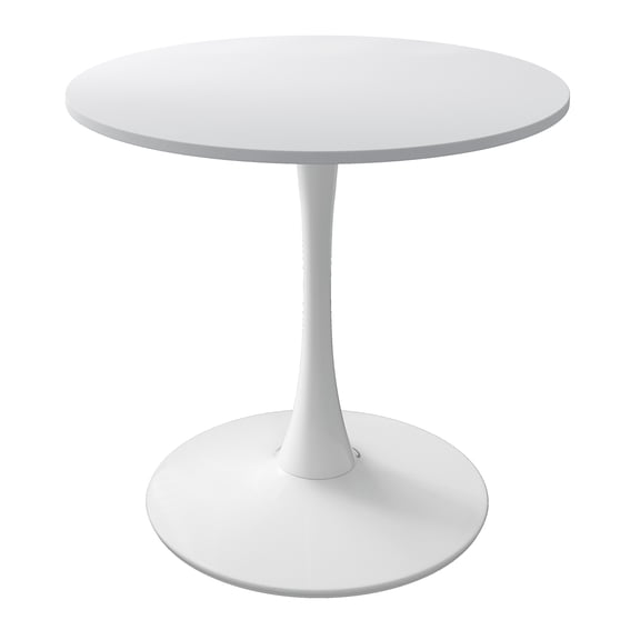 Modern Minimalist Round Dining Table with MDF Top and Metal Legs White ...
