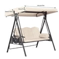 600D Swing Canopy Cover Waterproof Replacement Awning 3 Seater Patio ...