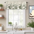 Thanksgiving Day Leaf Valances for Windows, Vintage Farm Green White ...
