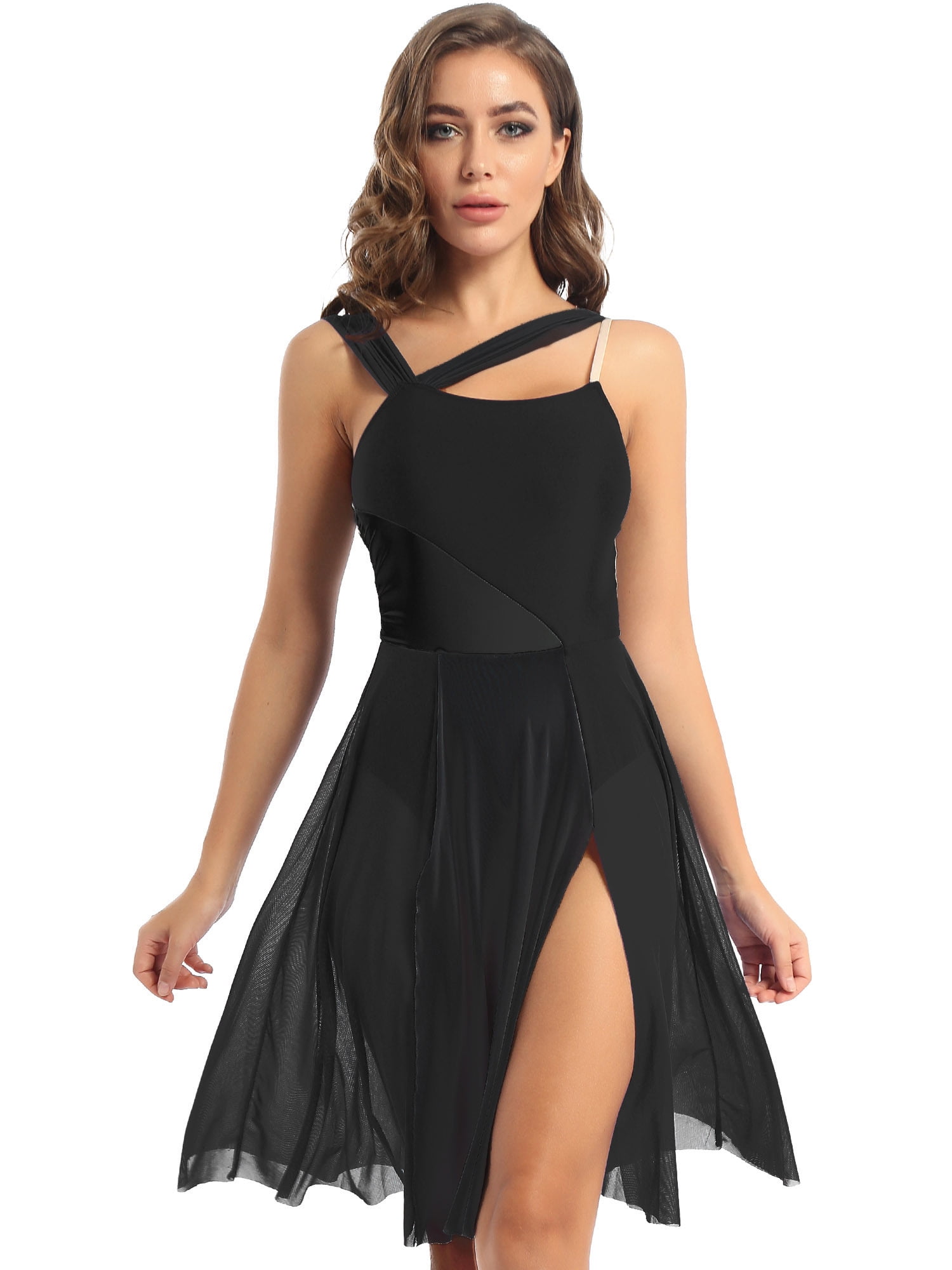 iEFiEL Womens Dance Leotard Dress Single Strap Lyrical Contemporary ...