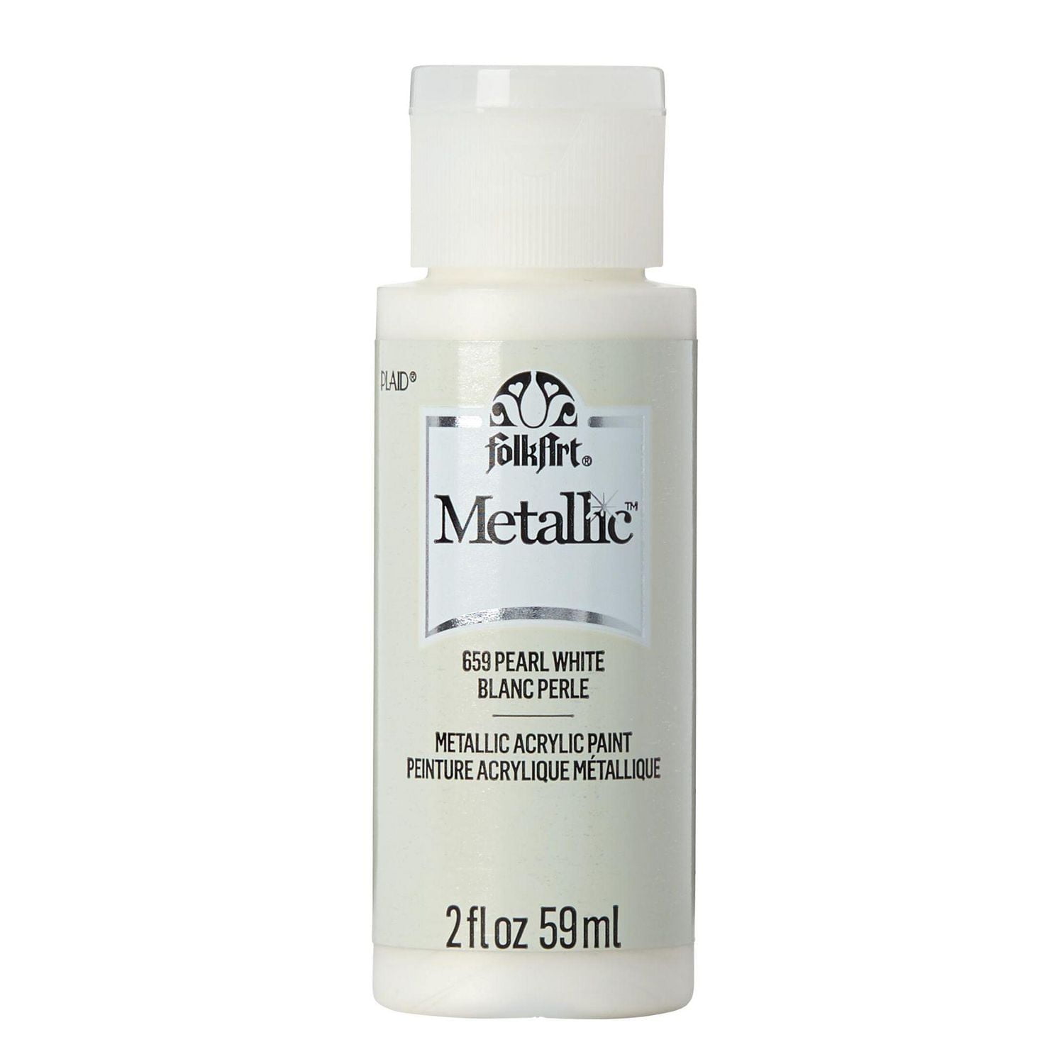 Click here for Folkart Metallic Acrylic Paint  Pearl White  2 Fl... prices