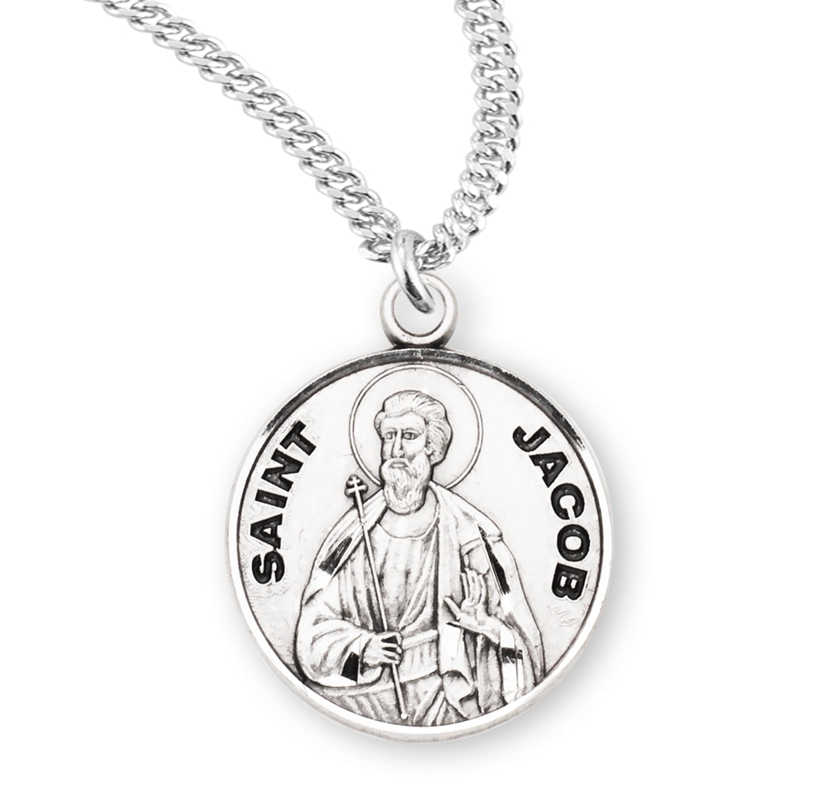 Patron Saint Jacob Round Sterling Silver Medal - Walmart.com