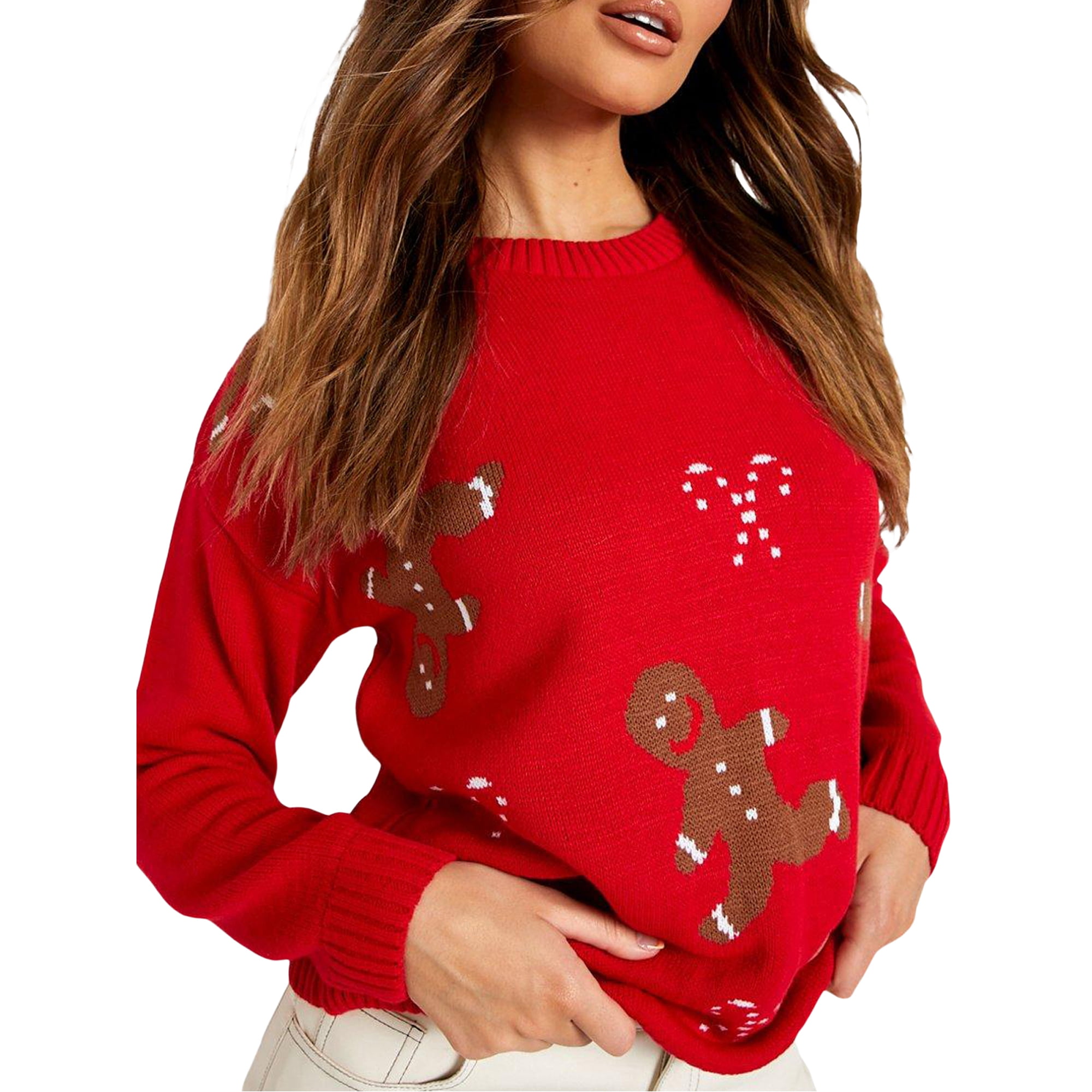 Click here for Gupgi Womens Christmas Sweaters Candy Print Pullov... prices