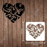 Large Heart Stencil 12"x12" Heart Pattern Painting Stencil Reusable ...