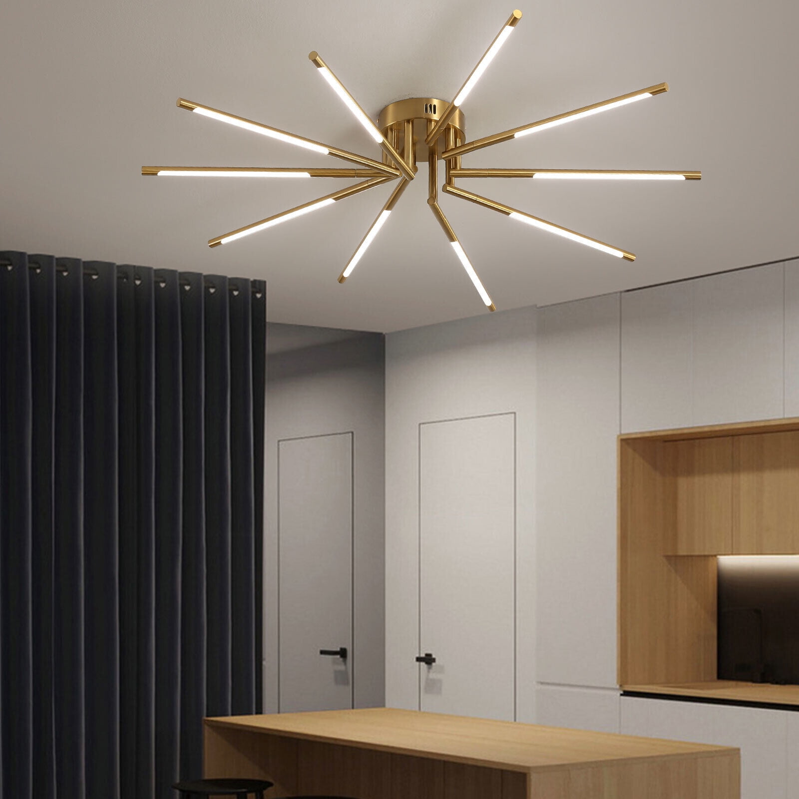 Miumaeov 10-Light Ceiling Light Fixtures Semi Flush Mount Sputnik ...