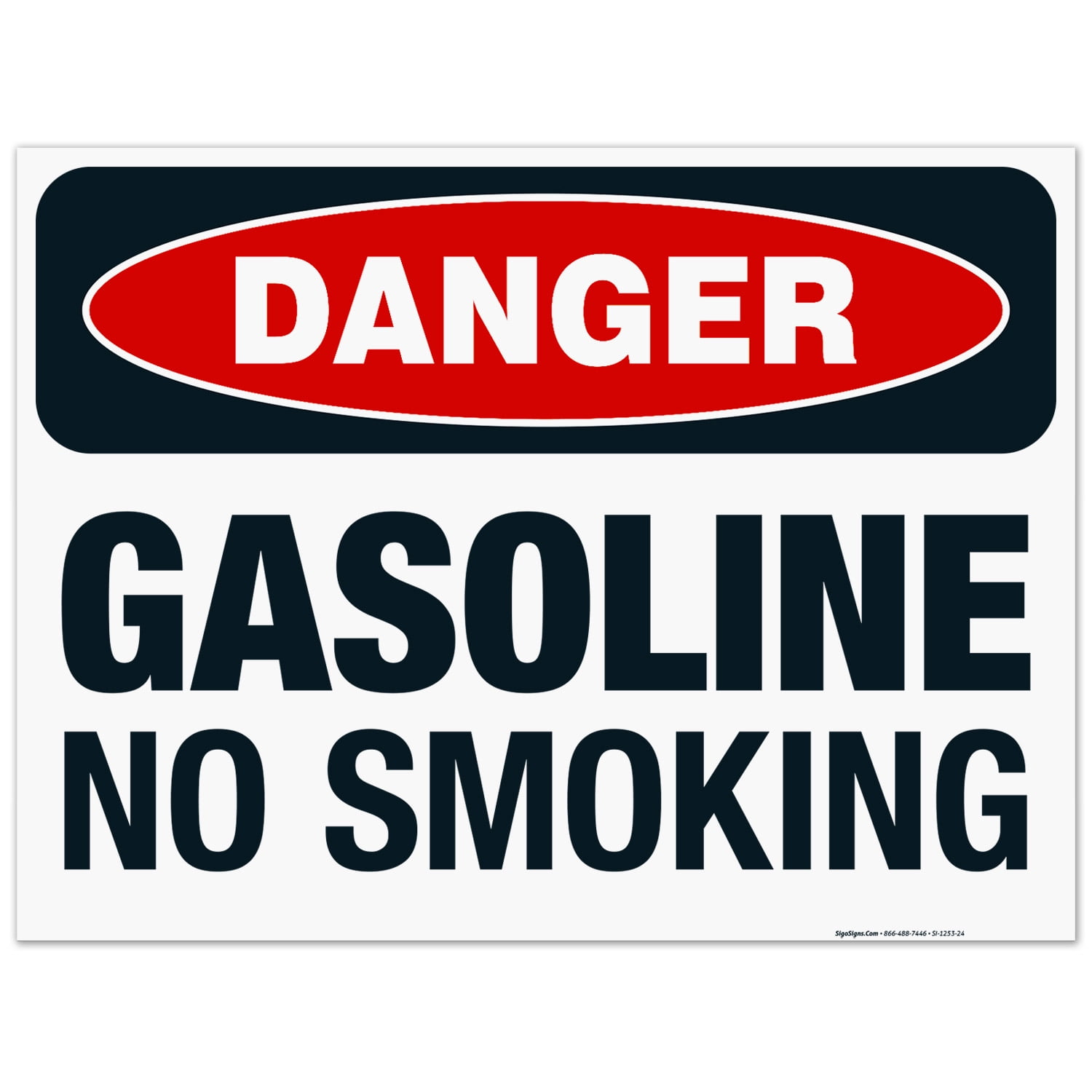 Danger Gasoline No Smoking Sign, OSHA Danger Sign, 18x24 Corrugated ...