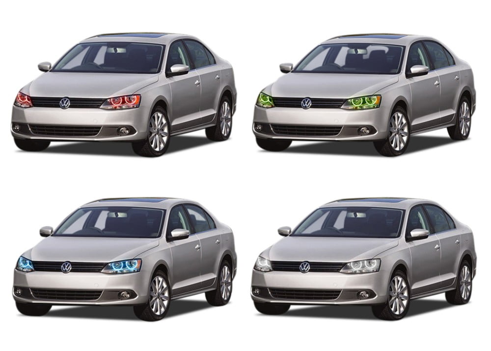 Flashtech LED RGB Multi Color Halo Ring Headlight Kit For Volkswagen ...