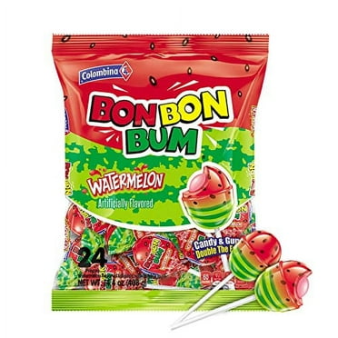 Colombina Bon Bon Bum Lollipops w/Bubble Gum Center - Classic ...