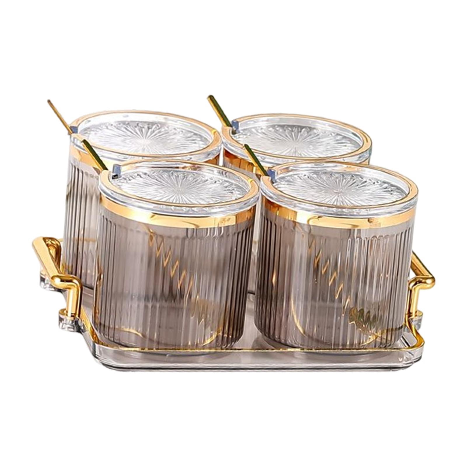 4x Spice containers Seasoning Bottle Set Seasoning Can Portable with ...