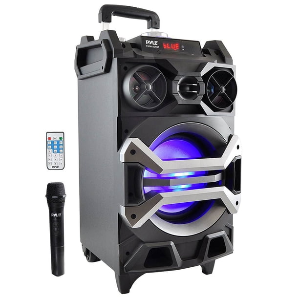 Pyle PA Loudspeaker Portable Bluetooth Karaoke System w/ Wireless Mic ...