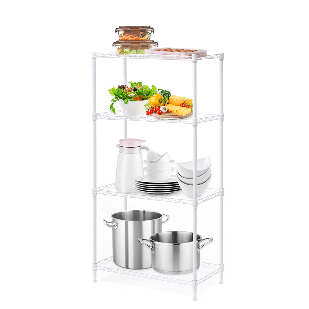 4 Tier Black Wire Shelving Unit Adjustable Shelving Rack for Kitchen ...