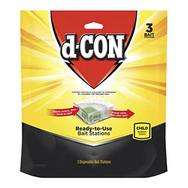 d-CON Refillable Mouse Poison Bait Station, Rodent Control, 3 Stations ...