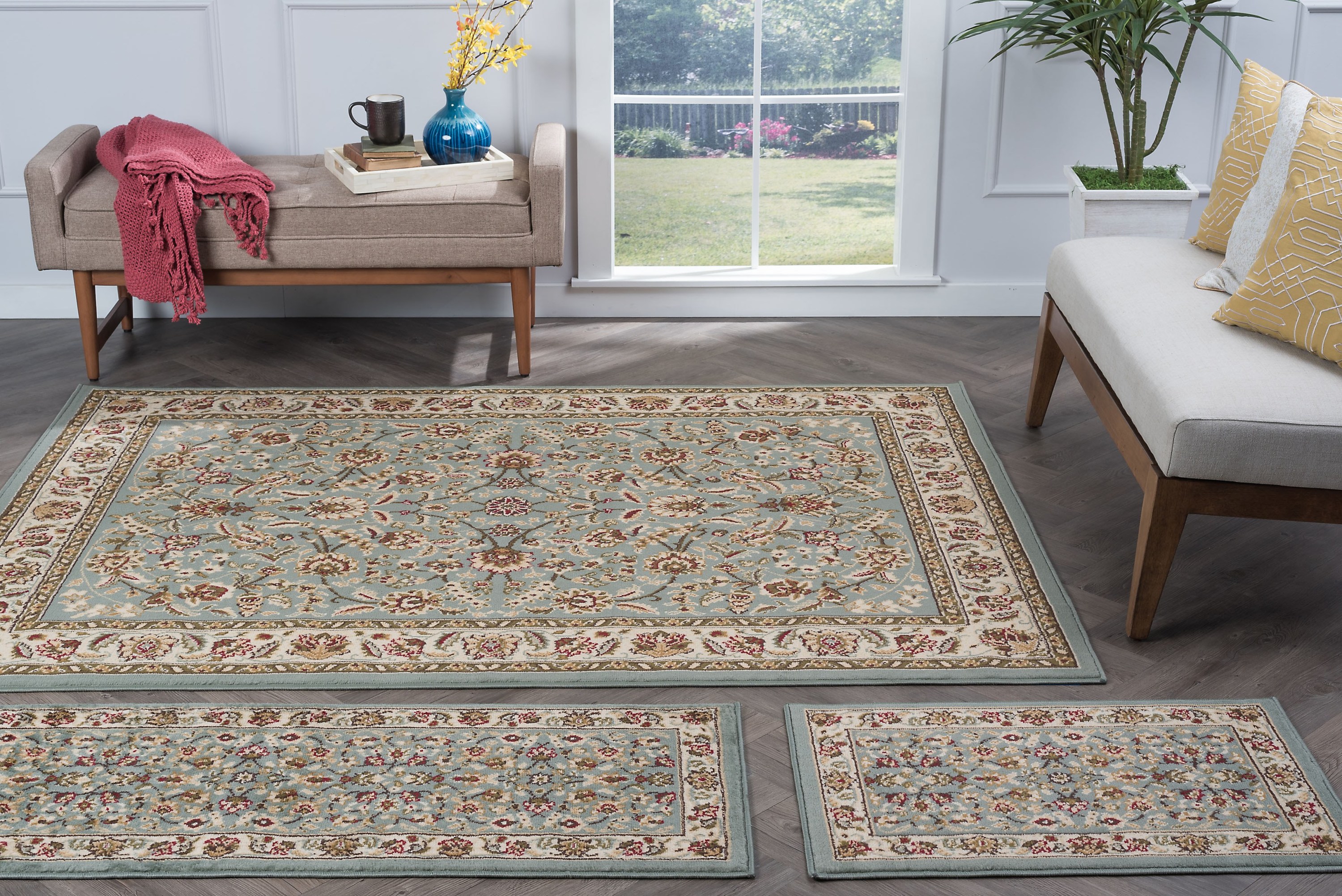 Traditional Area Rug (3-Piece Rug Set: (5' x 7', 20'' x 60'', 20'' x 32 ...