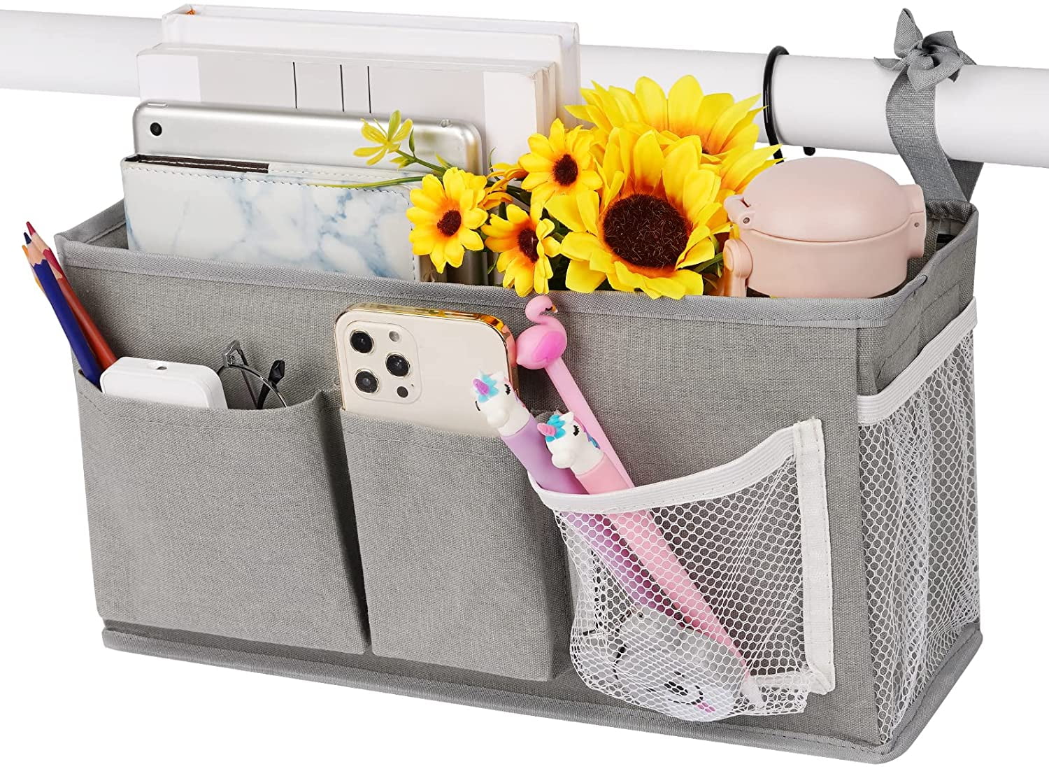 Bedside Caddy Bedside Organizer Bedside Storage Caddy with Fixed Straps ...