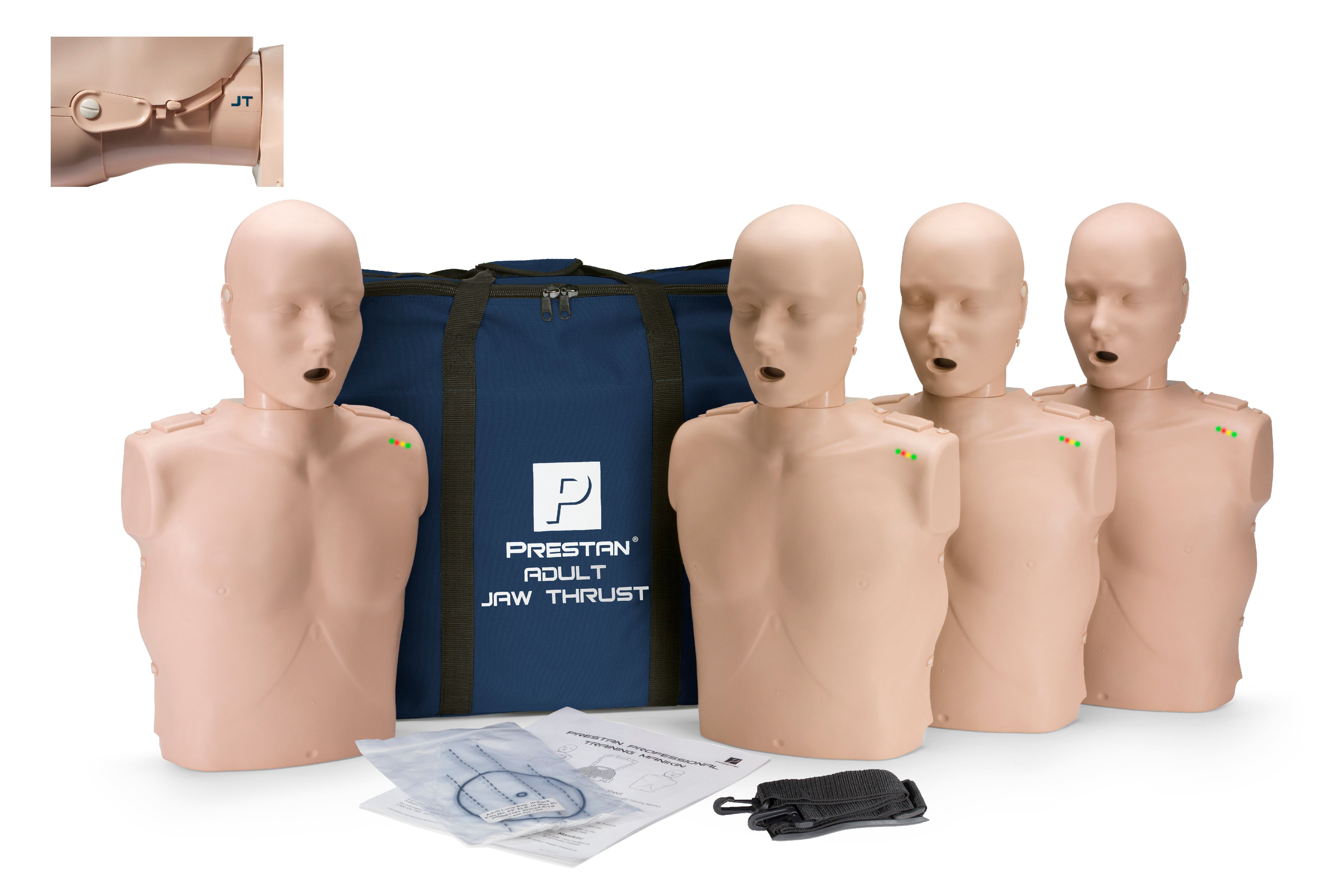 Prestan Jaw Thrust CPR Mankin 4 Pack with CPR Monitor and Medium Skin ...