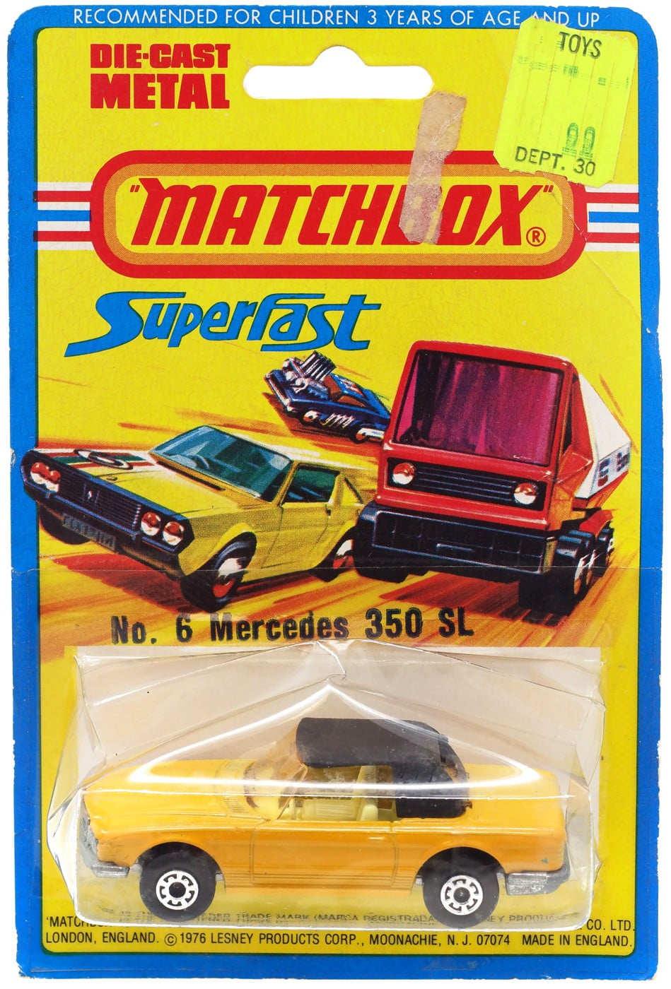 Matchbox Superfast No: 6 Mercedes 350 SL Diecast Vehicle - Walmart.com