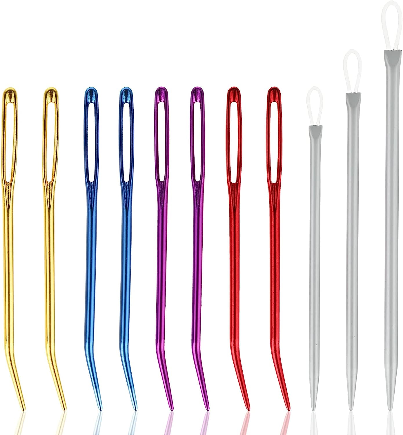 Big-Eyed Blunt Needles Set, 11Pcs Stainless Steel Darning Needle Yarn ...