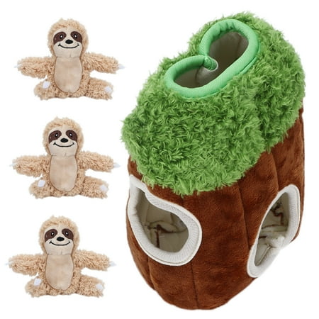 Interactive Squeaky Hide And Seek Activity Plush Sloth Dog Toy Sloth ...