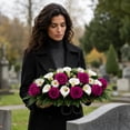 Artificial Cemetery Saddle Flower Arrangement With Metal Rack Faux ...