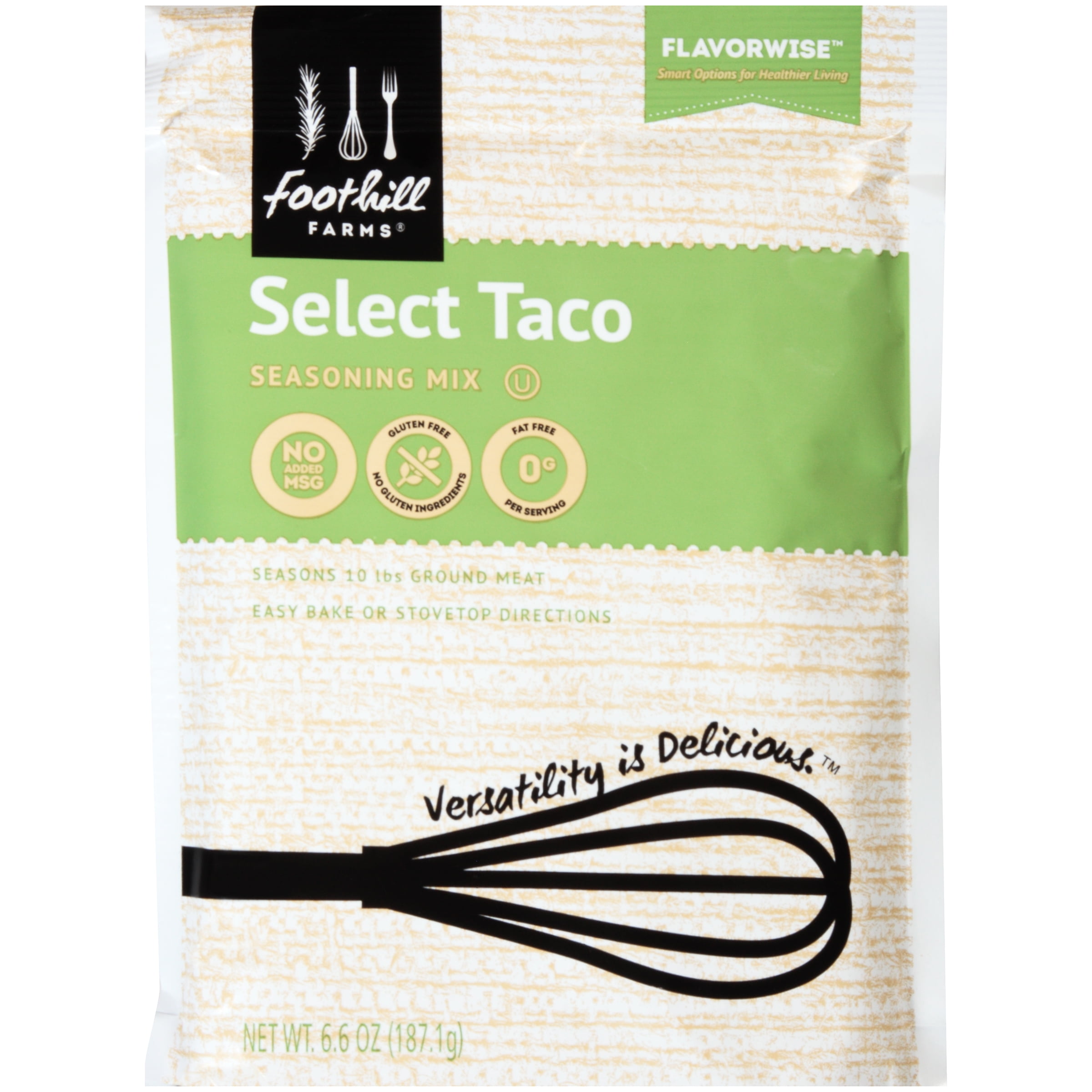 Foothill Farms, Seasoning Mix Taco Select Reduced Sodium No Msg, 6.6oz ...