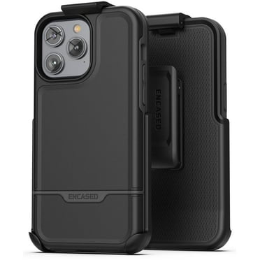 Encased Thin Armor Designed for iPhone 15 Pro Max Belt Clip Case, Slim Phone Case with Holster ...