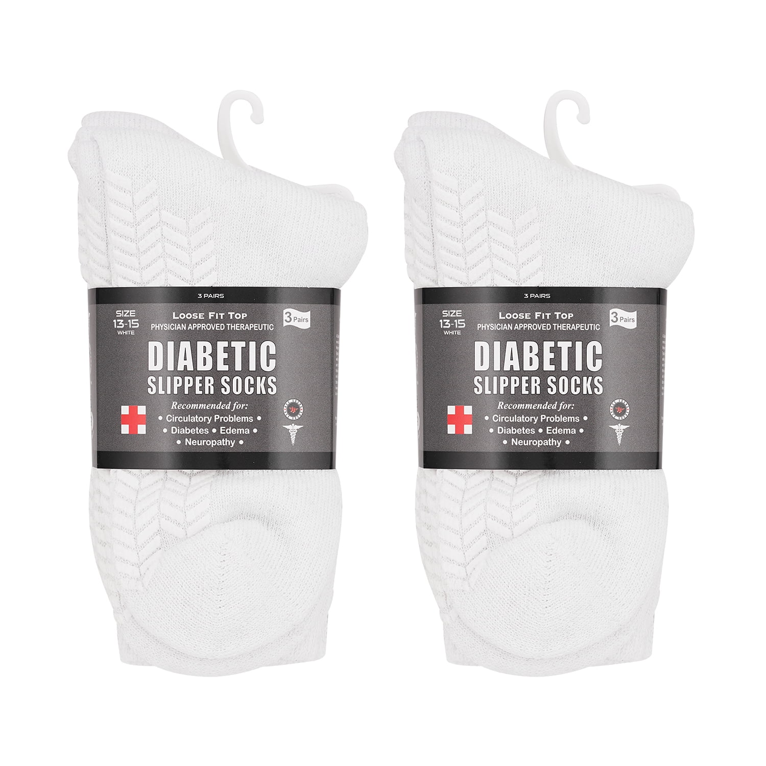 Diabetic Socks Unisex - Men's and Women Non Skid Hospital Loose Fitting ...