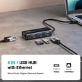 USB 3.0 Hub Ethernet Adapter 10 100 1000 Gigabit Network Converter with ...