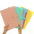 5 Pockets Plastic Expanding File Folders A4 Letter Size Snap Closure ...