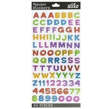 Sticko Small Red Metallic Funhouse Script Alphabet Stickers, 89 Pieces ...