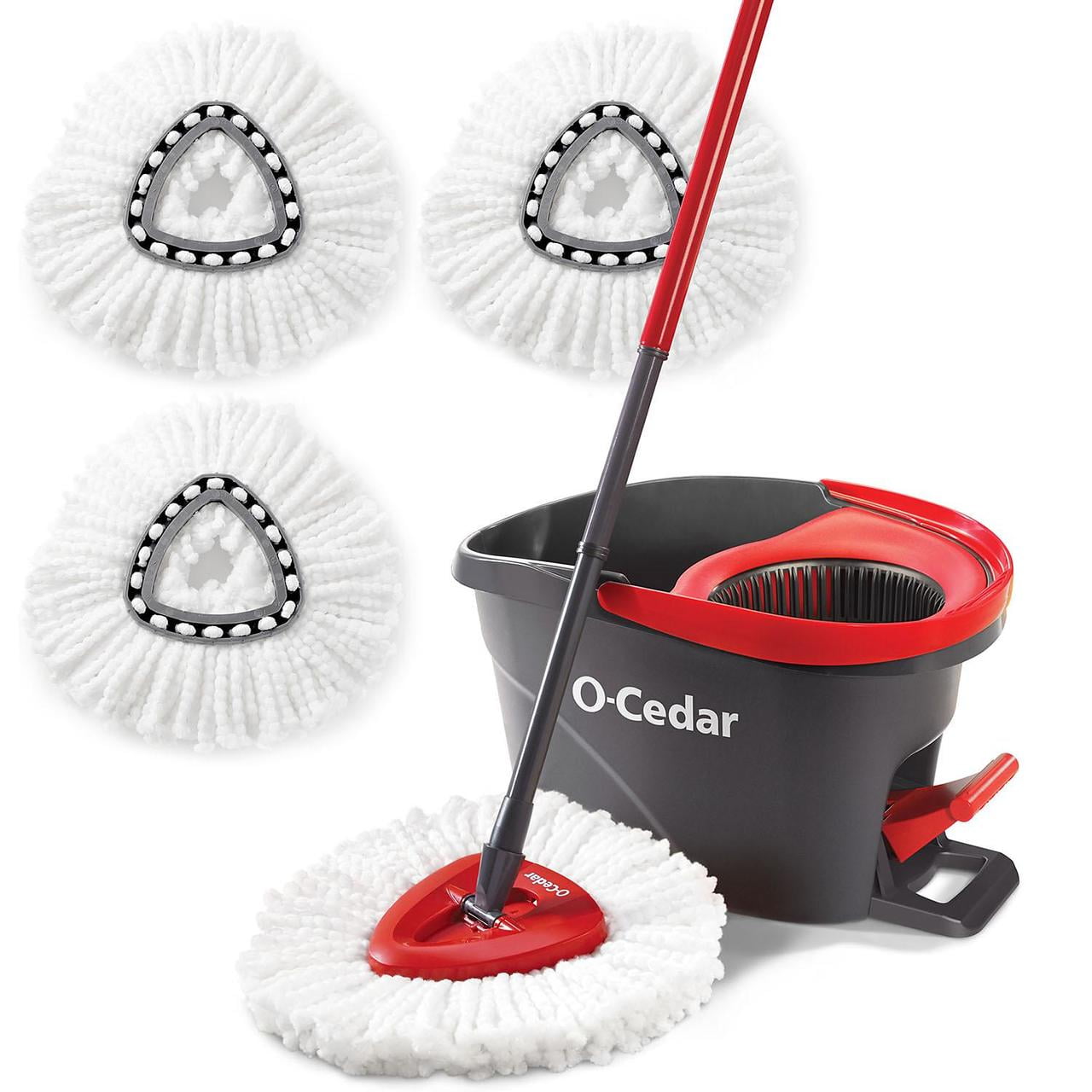 O-Cedar Easy Wring Spin Mop & Bucket System with 3 Extra Refills ...