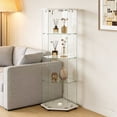 Jopath 4-Tier Glass Display Cabinet with Glass Doors,Corner Storage ...