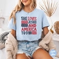 CLOTEX She Loves Jesus And America Too Shirt, Patriotic Christian Tee ...