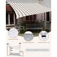 Beige Checkered Sun Shade Sail 12' x 16', Country Abstract Geometric ...