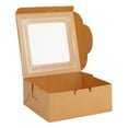 50 Pack Premium Kraft Baking Boxes, 6x6 Bakery Box with Clear Window ...