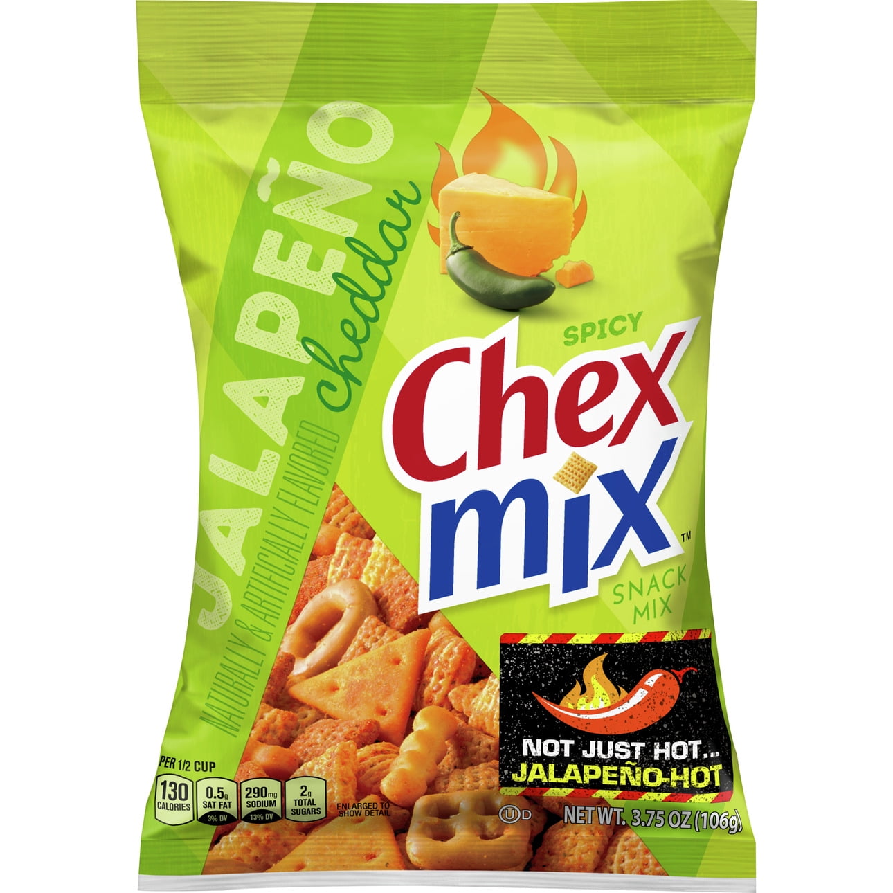 Chex Mix Spicy Snack Mix, Jalapeno Cheddar, 3.75 oz Bag – Walmart ...