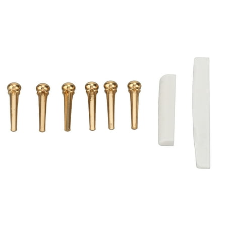 Bridge Pins Saddle Nut Set, Bone Brass Bridge Saddle Nut Pins ...