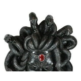 Greek Gorgon Goddess Medusa Head With Hair of Snakes And Red Gem Wall ...