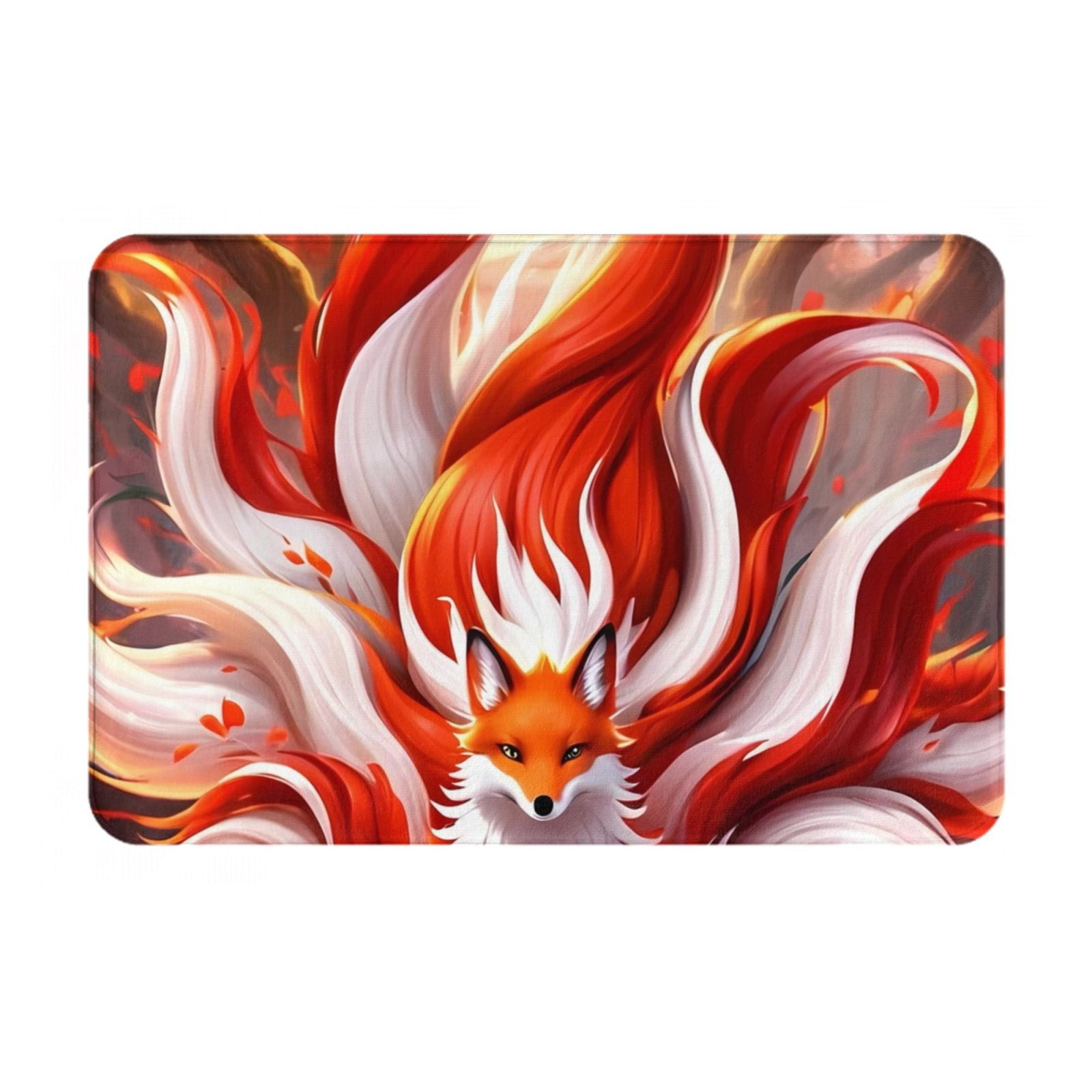 Disketp Red Sun Flame Fox for Mat for Front Door Outside - Doormat ...