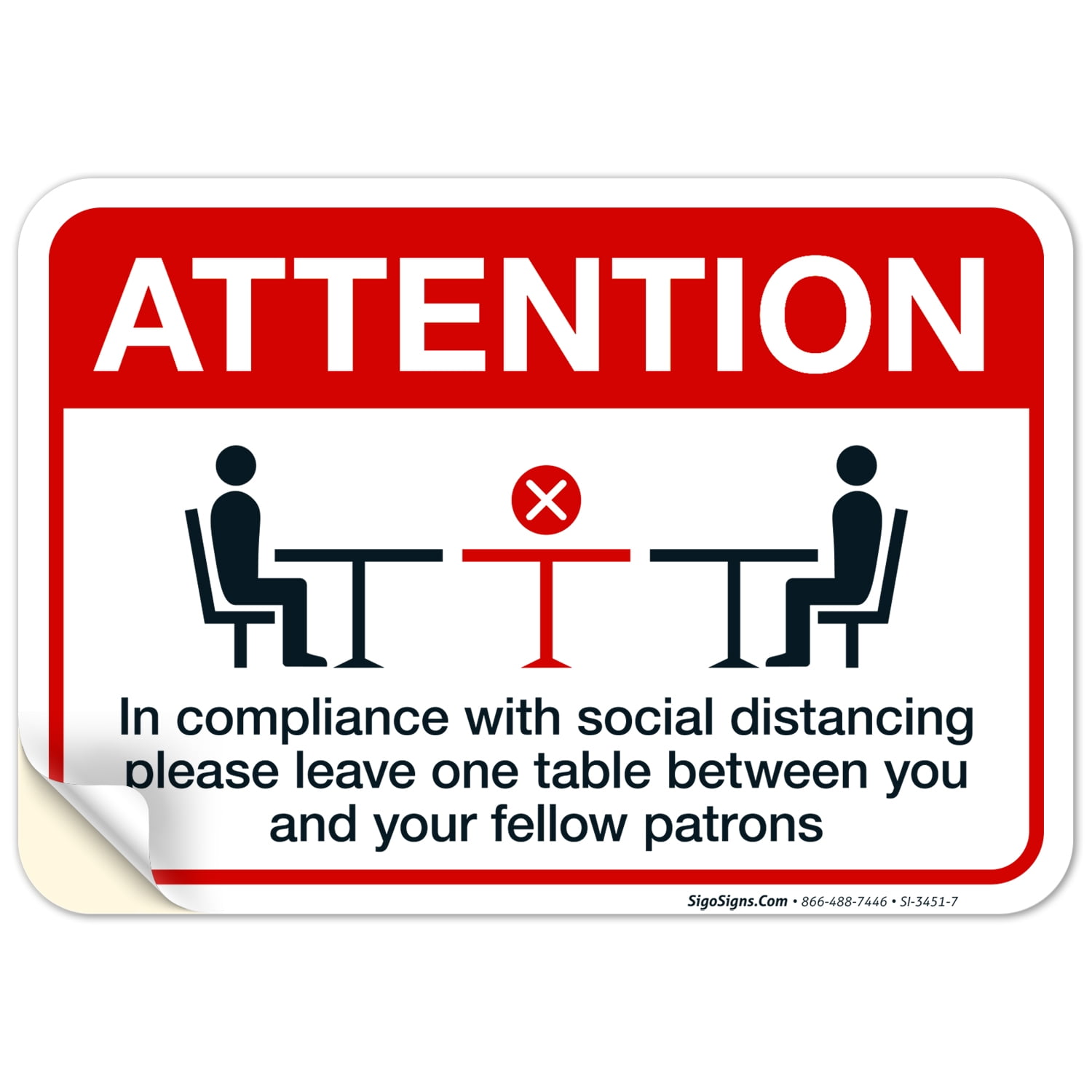 Social Distancing Restaurant Sign, Maintain 6 Foot Distance Sign, 10x7 ...