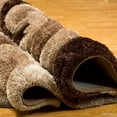 Allstar Living Room Coco Shaggy Area Rug, 3D Brown Spiral Design, 5' x ...