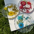 2pcs Garden Art Flower Coaster, Transparent Minimalist Daisy Dried ...