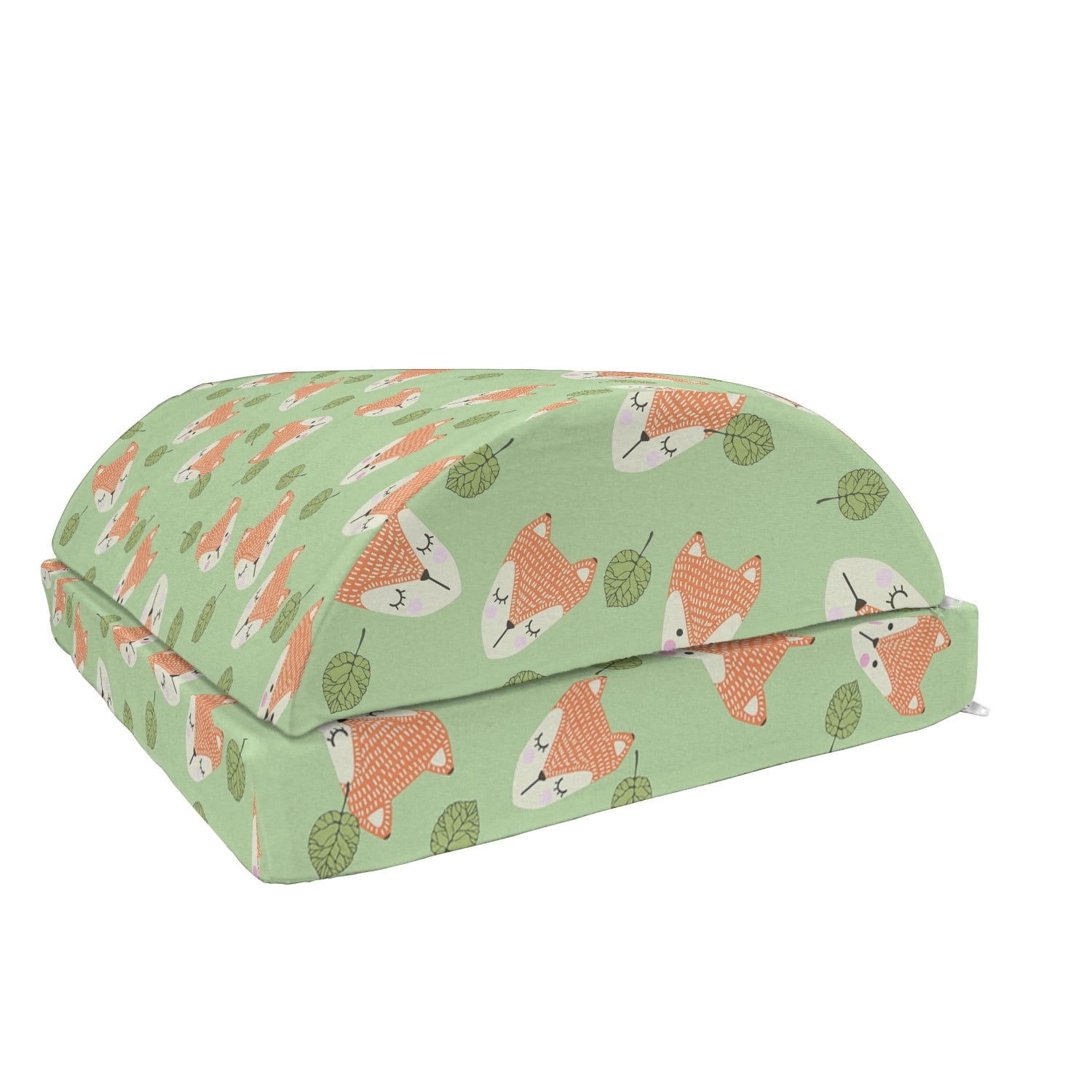 Animal Foot Rest, Fox Faces in Scandinavian Style Leaf Forest ...