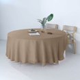 Efavormart 108" Premium Taupe Faux Linen Tablecloth | Slubby Textured ...